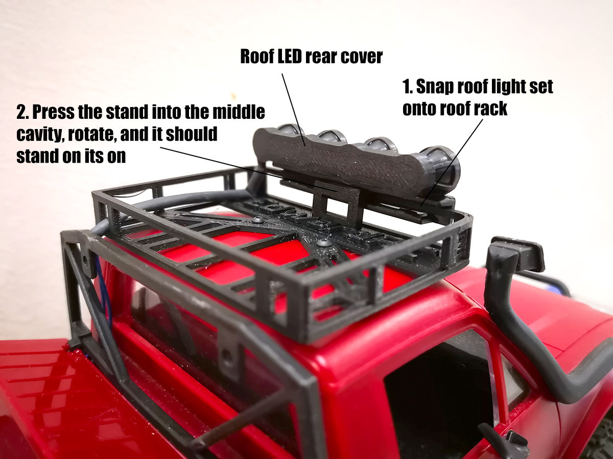 Download free STL file WPL C14 LED Light Rear Cover and Stand • 3D ...