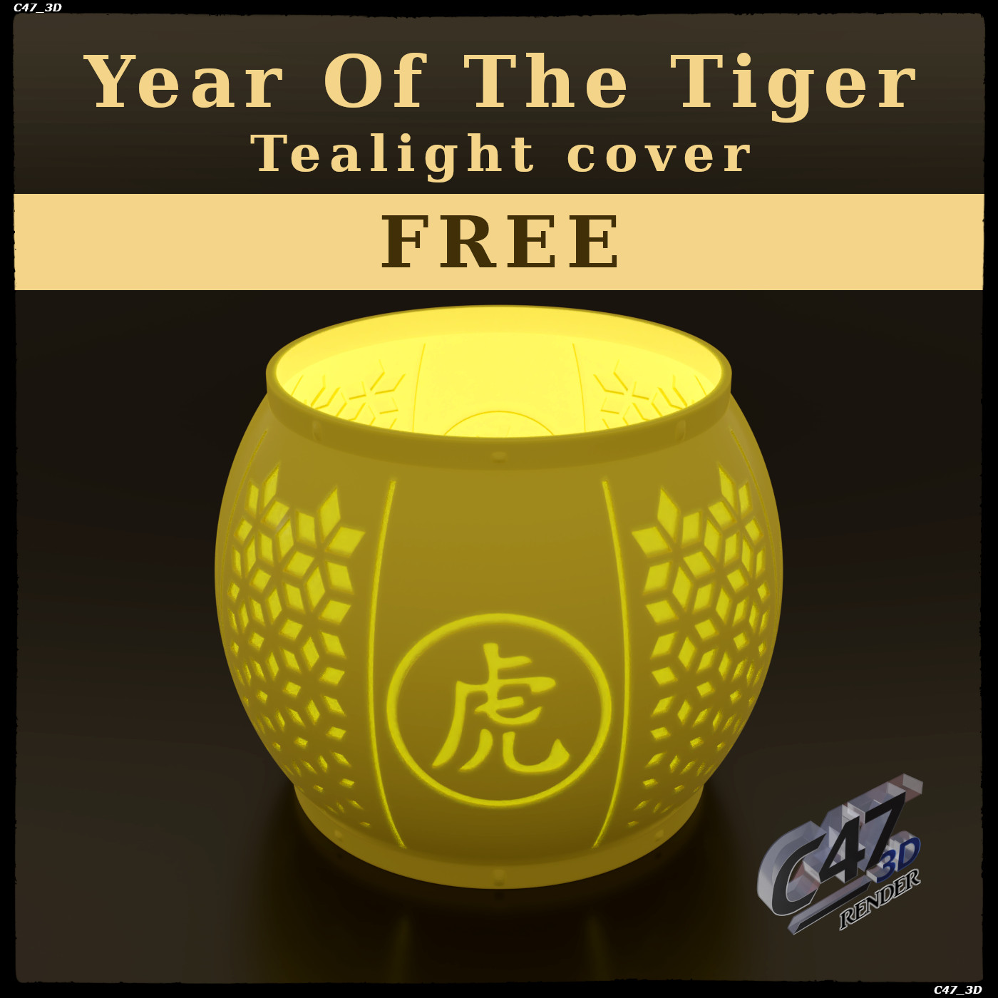 Free STL file Year of the Tiger - FREE tealight cover・3D printable ...