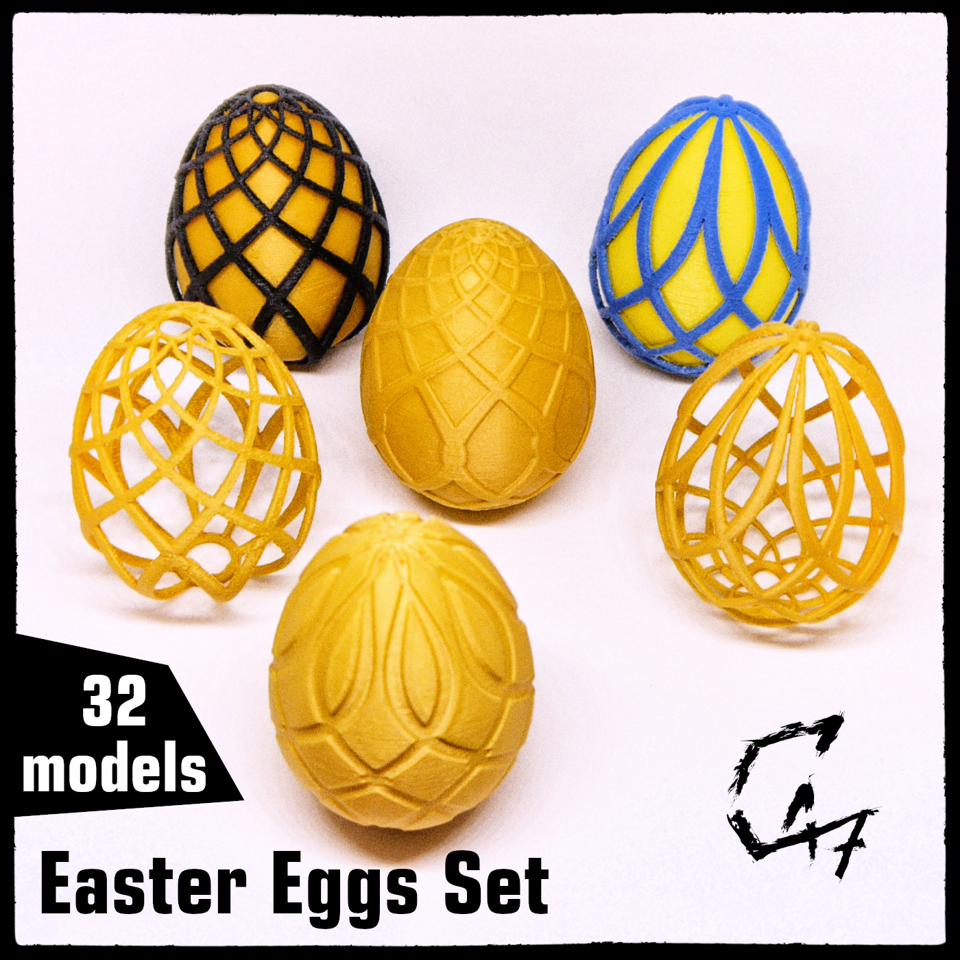 3D file Easter Eggs Set (32 models)・3D print design to download・Cults