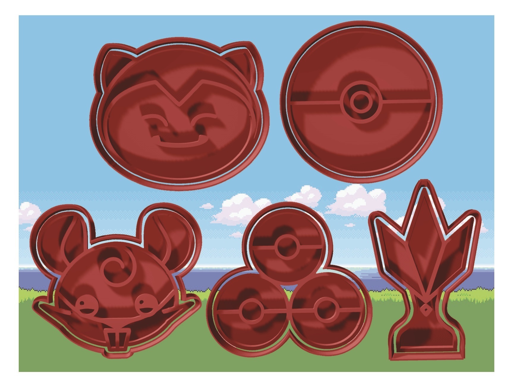 Archivo 3D Super Pack de 45 cortadores Pokemon・Plan para descargar y ...