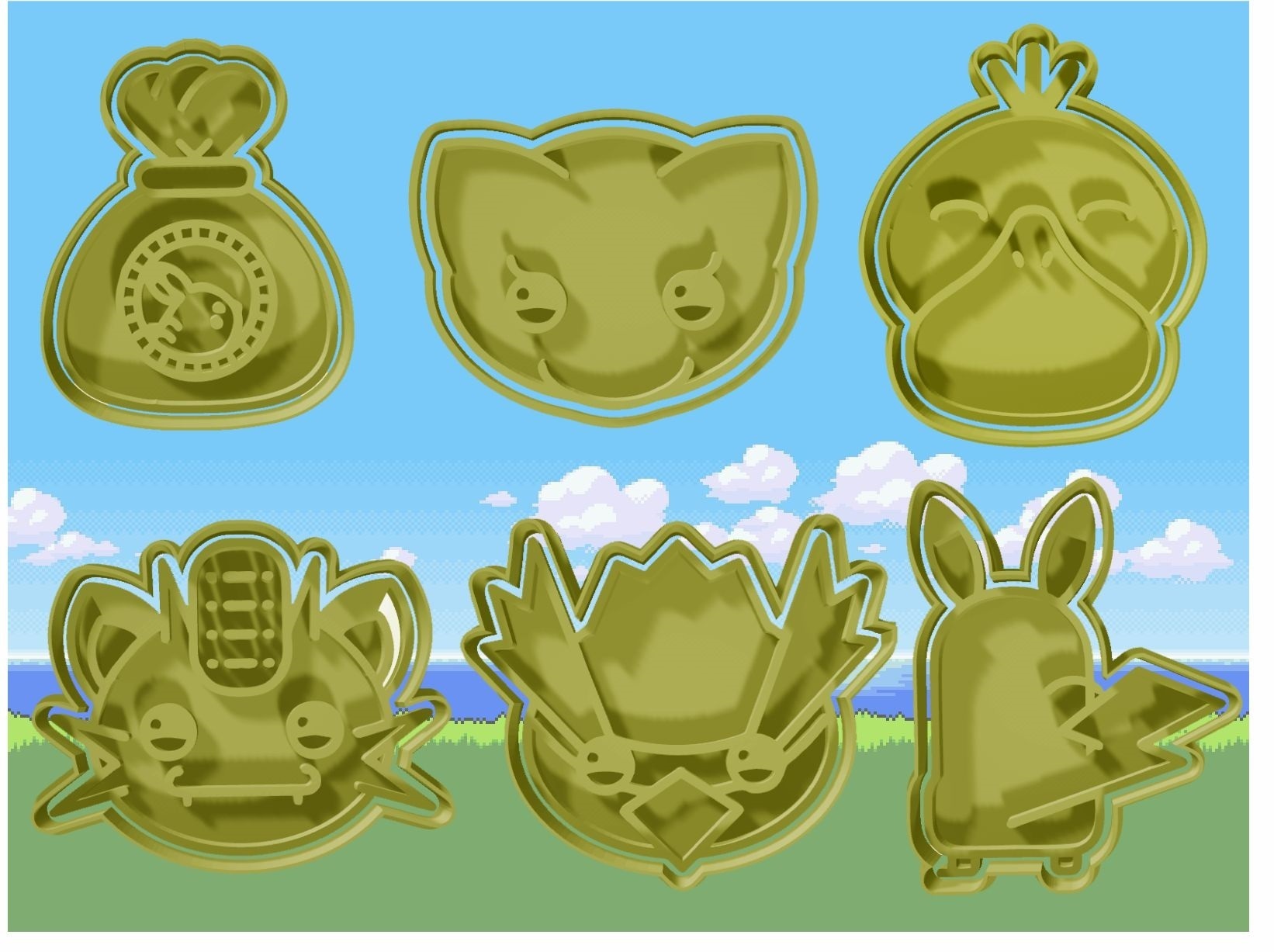 Archivo 3D Super Pack de 45 cortadores Pokemon・Plan para descargar y ...