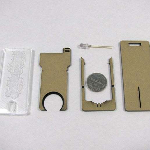 Download free STL file Advanced LED Lit Badge / Keychain • 3D printer ...