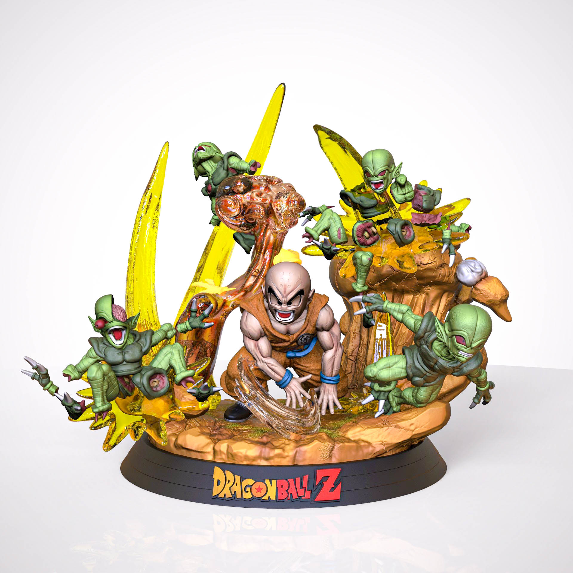 3d File Krillin Vs Saibaman・3d Printing Design To Download・cults