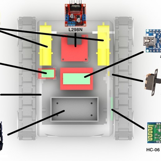 Download STL file Mini Robot controlled with the mobile phone • 3D ...