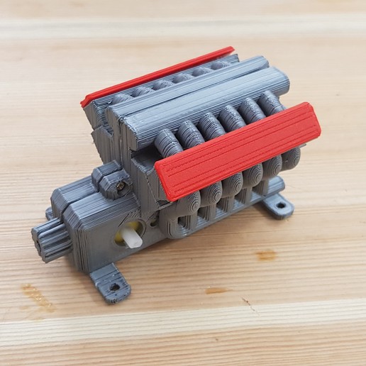 Download STL file V12 Engine cover for dc motor • 3D printable template ...