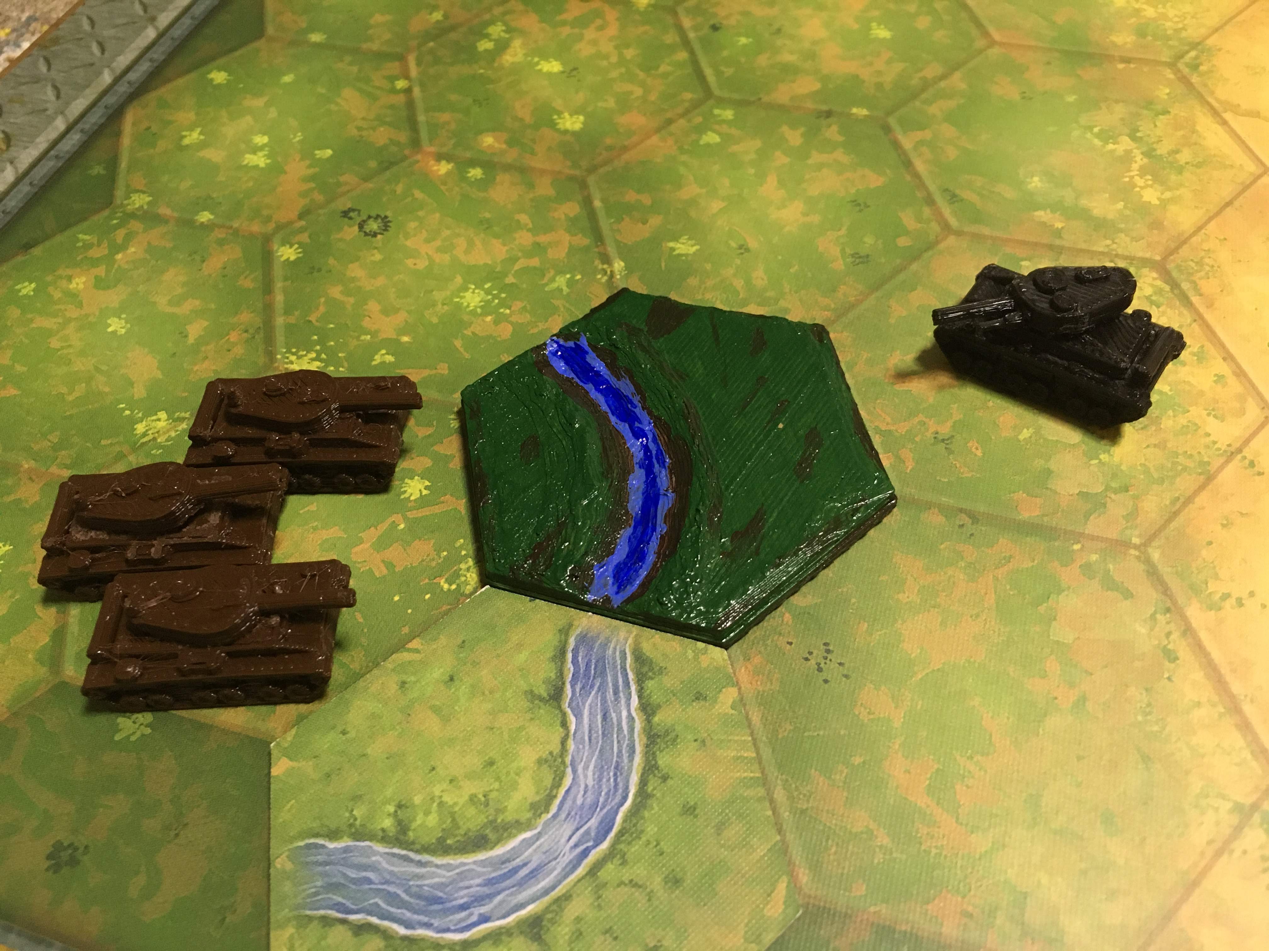 Download free STL file River tile for board games • 3D print template ...