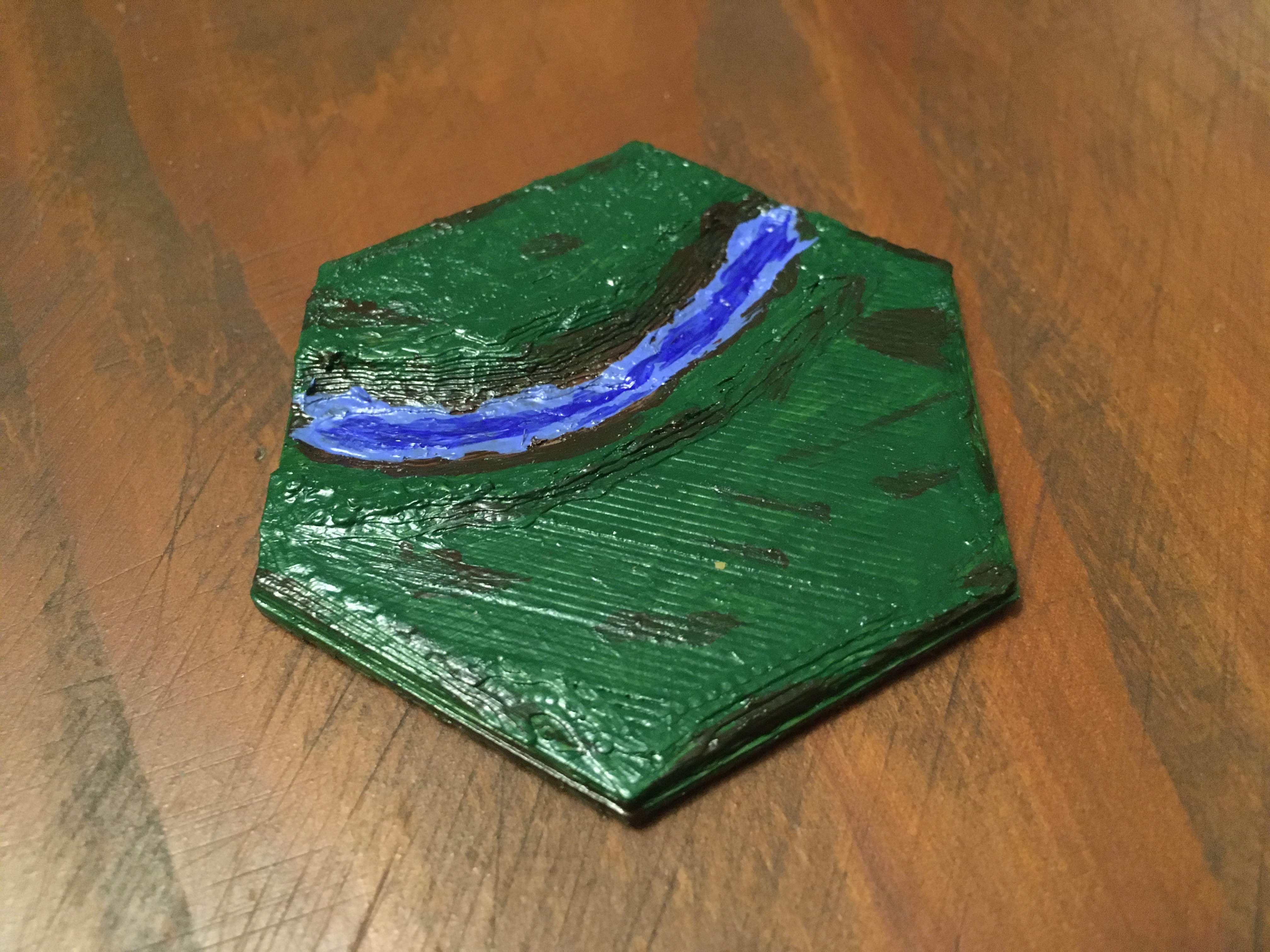 Download free STL file River tile for board games • 3D print template ...