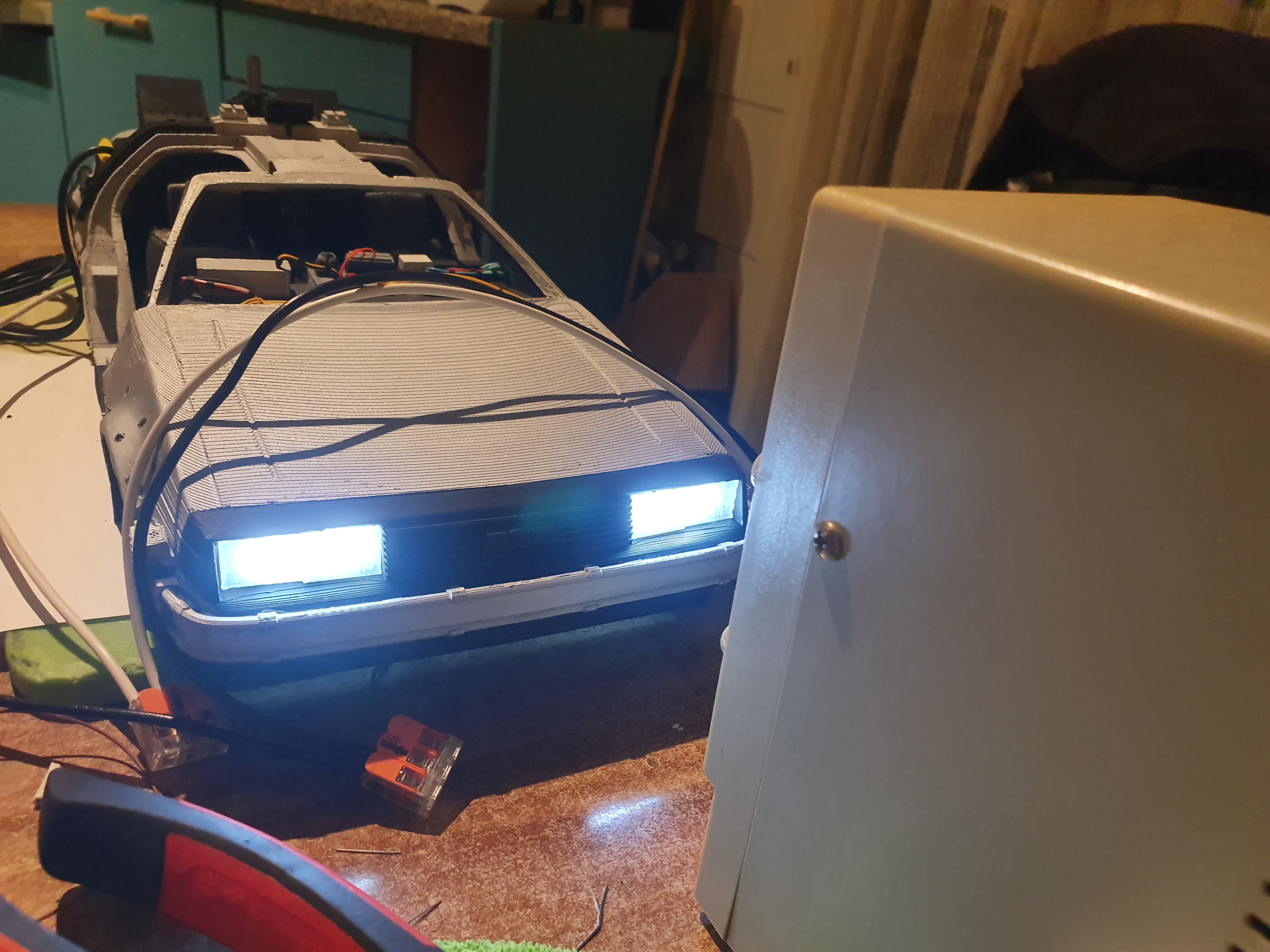 3D printed DIY DeLorean Time Machine with lights!! • made with Ender 3 ...