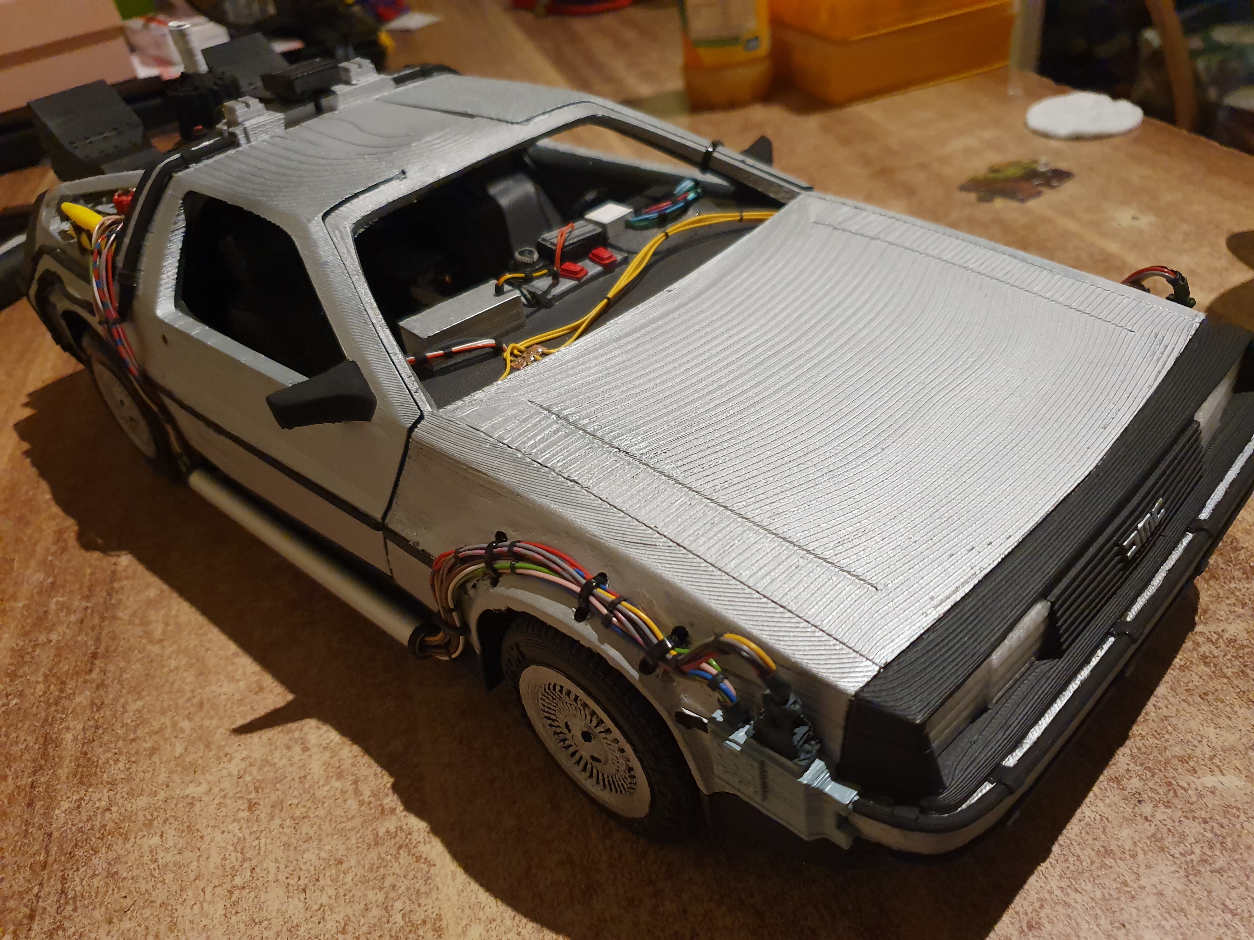 3D printed DIY DeLorean Time Machine with lights!! • made with Ender 3 ...