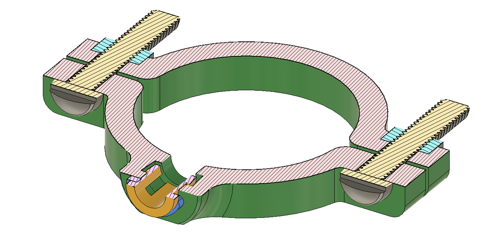 STL file RO Water 40mm Drain Waste Water Pipe Clamp for 1/4" Quick ...