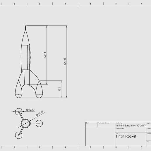 Download STL file Tintin Rocket • 3D printable object ・ Cults
