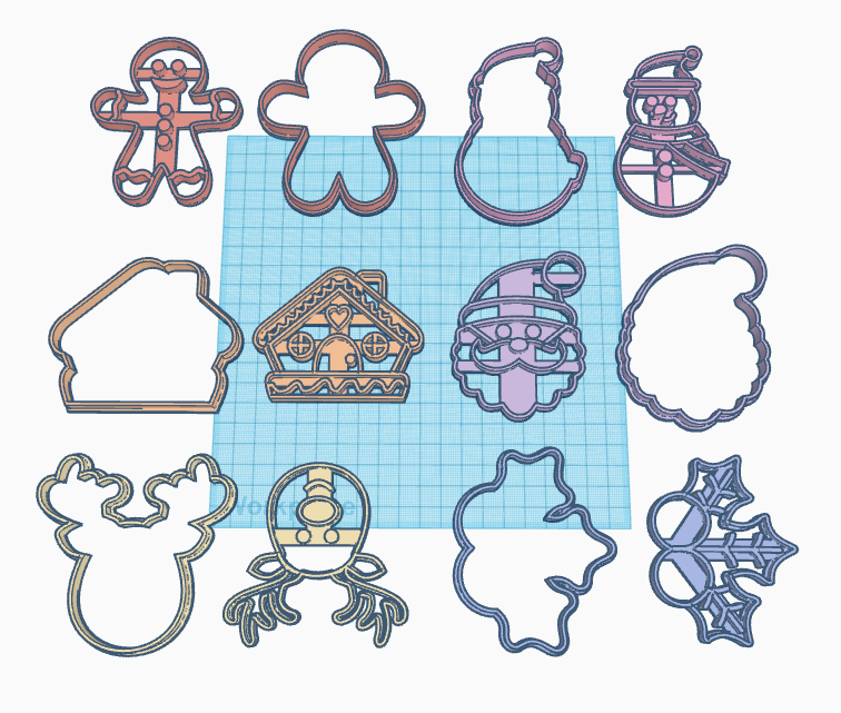 STL file Set 9 Christmas cutters 🎄・3D printing model to download・Cults