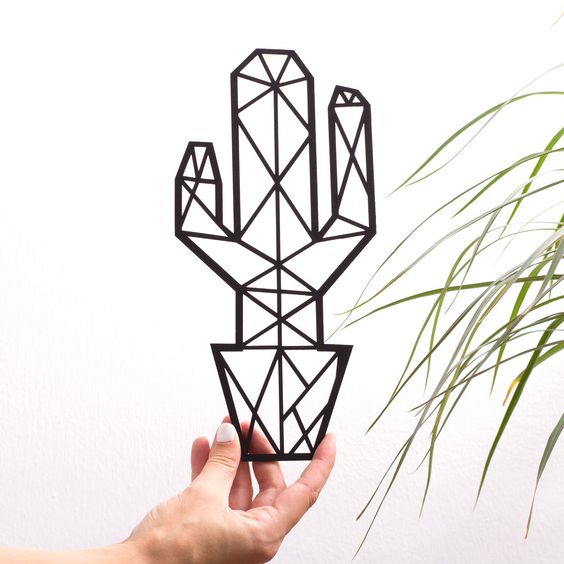 STL file 2D Geometric Cactus・3D print model to download・Cults