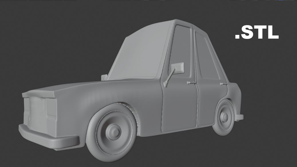 STL file CARTOON CAR 3D MODEL・Model to download and 3D print・Cults