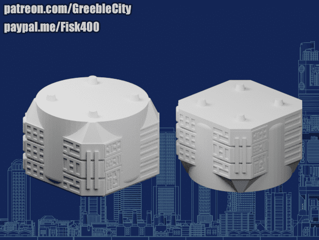 Free STL file GreebleCity: Modular Tower Round to Square Connector・3D ...