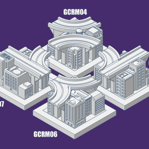 Download free STL file GreebleCity Set 06: Road Map • 3D printing ...