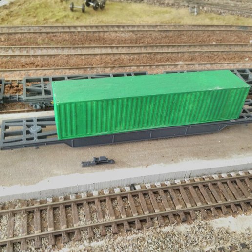 Download 3D printer model TRAIN: Long container wagon HO 1:87 ・ Cults