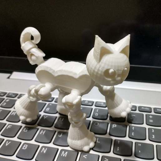 Download free STL file Klicket Kat - poseable cat figurine toy • 3D ...