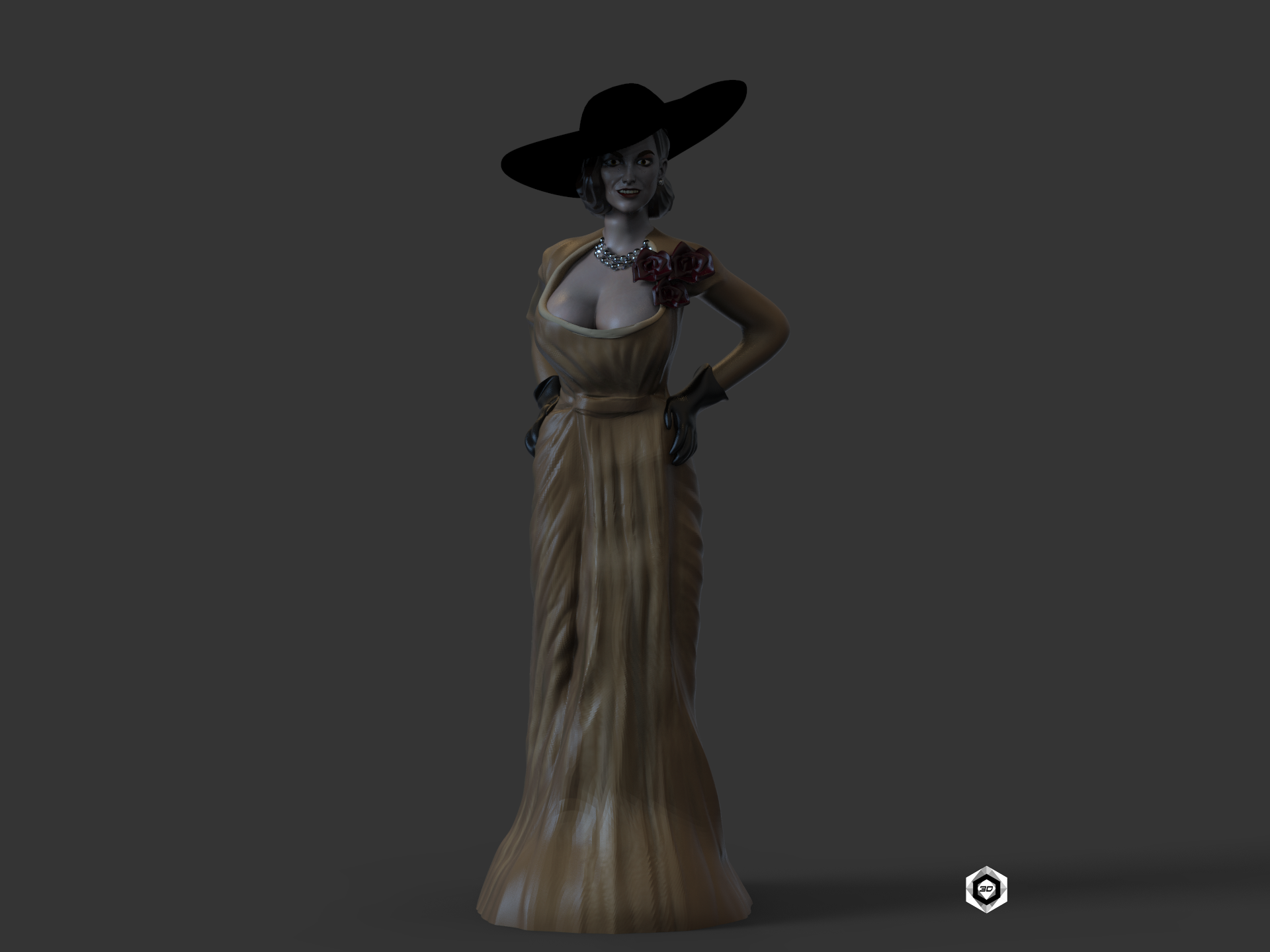 OBJ file Lady Dimitrescu Residual Evil Village・3D printing template to ...