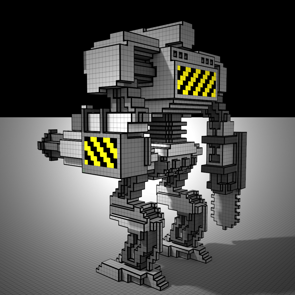 Free 3D file VIGILANT ROBOT voxel art・3D printer design to download・Cults