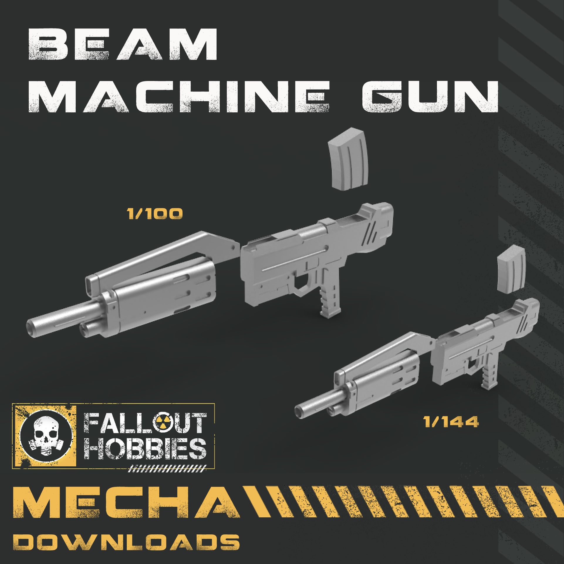 3D file 1/100 1/144 Beam Machine Gun 🔫・3D print design to download・Cults