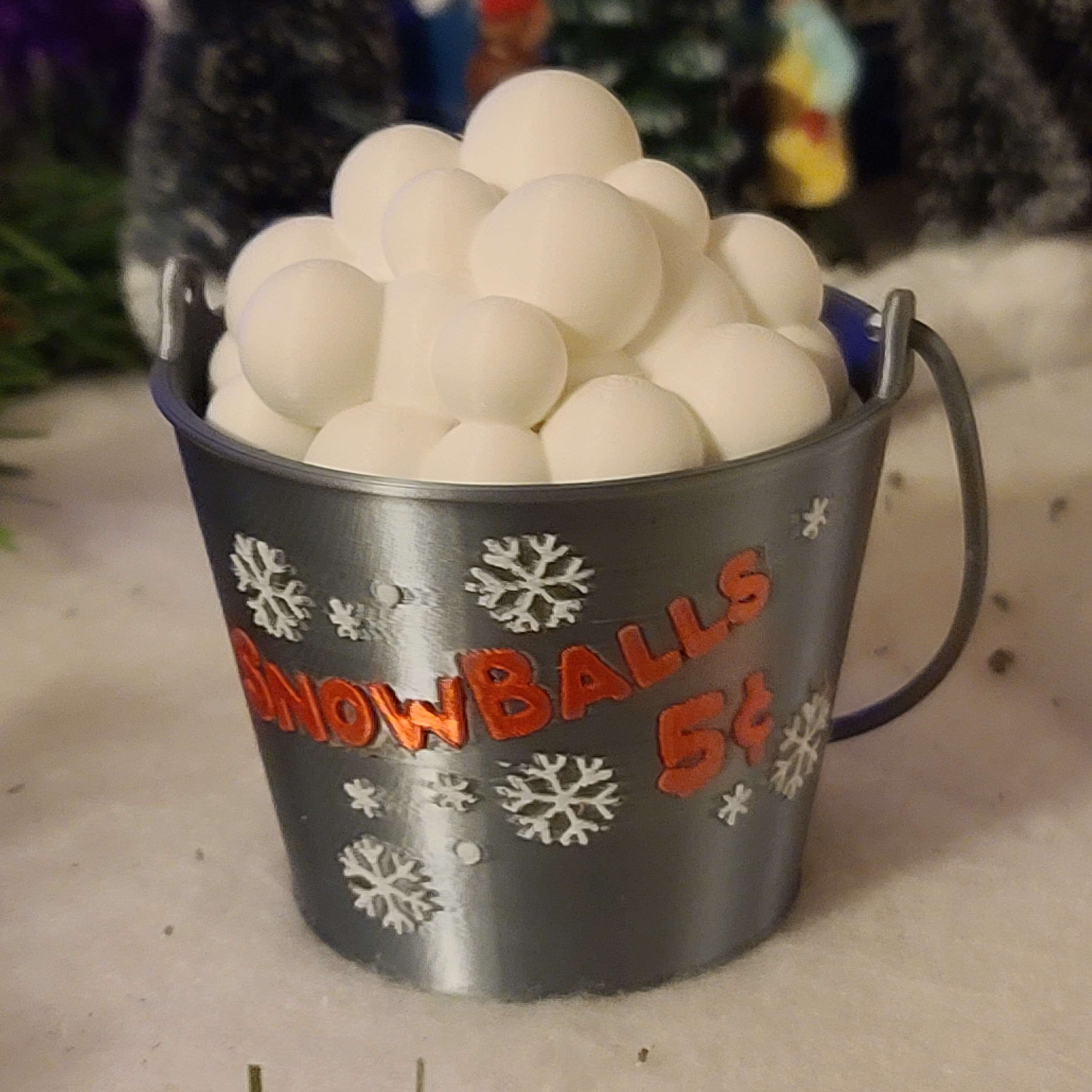 Free STL file Snowball Bucket Ornament or Candy Dish - AMS Prepainted ...