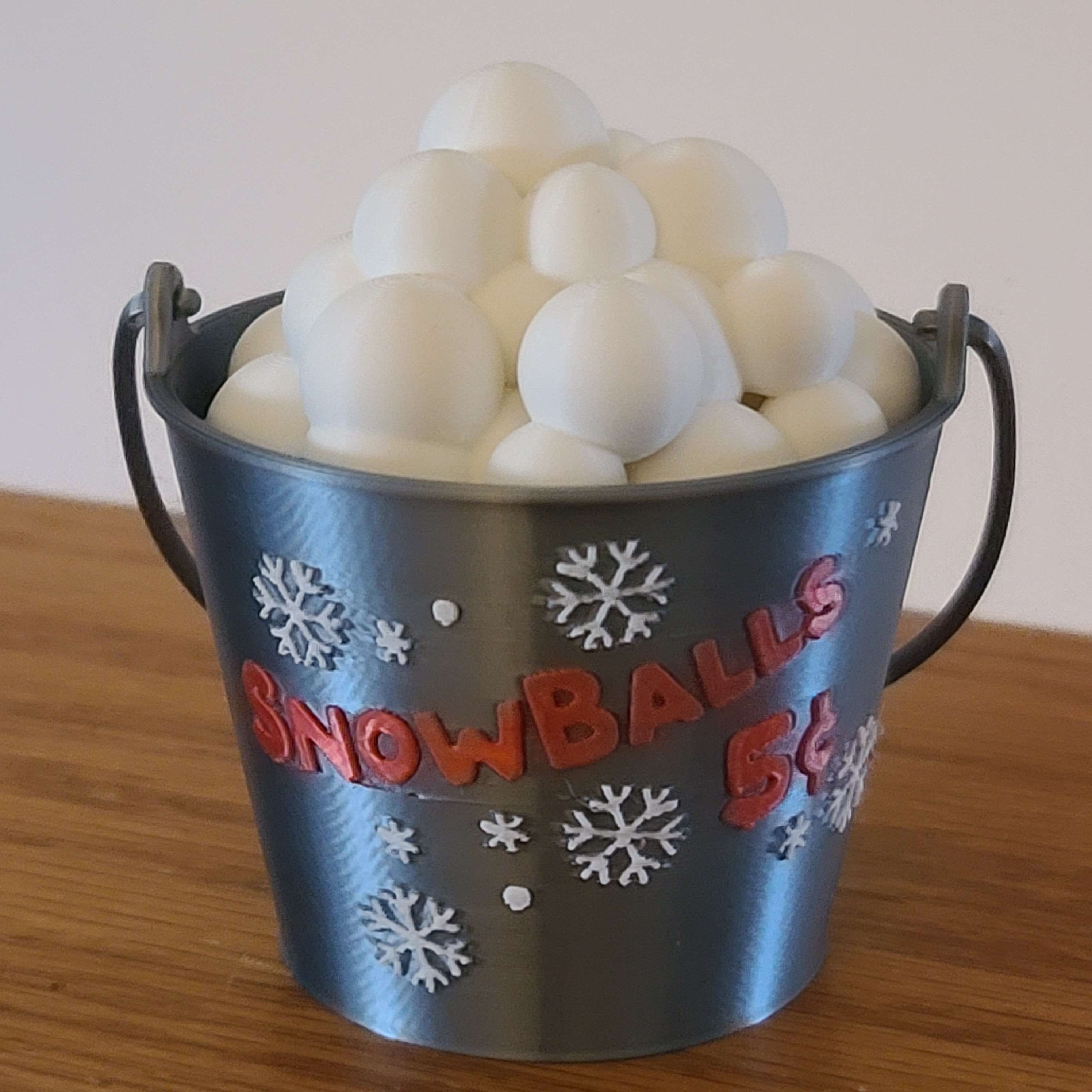 Free STL file Snowball Bucket Ornament or Candy Dish - AMS Prepainted ...