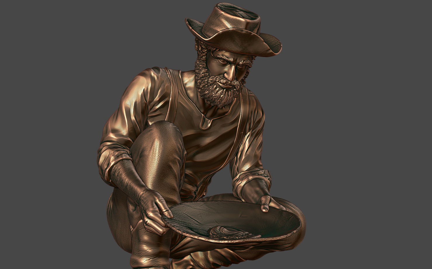 STL file Gold Panning Miner Trophy / Award 🏆・3D print model to download ...