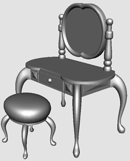 Free 3D file Vanity table and stool・3D printable design to download・Cults