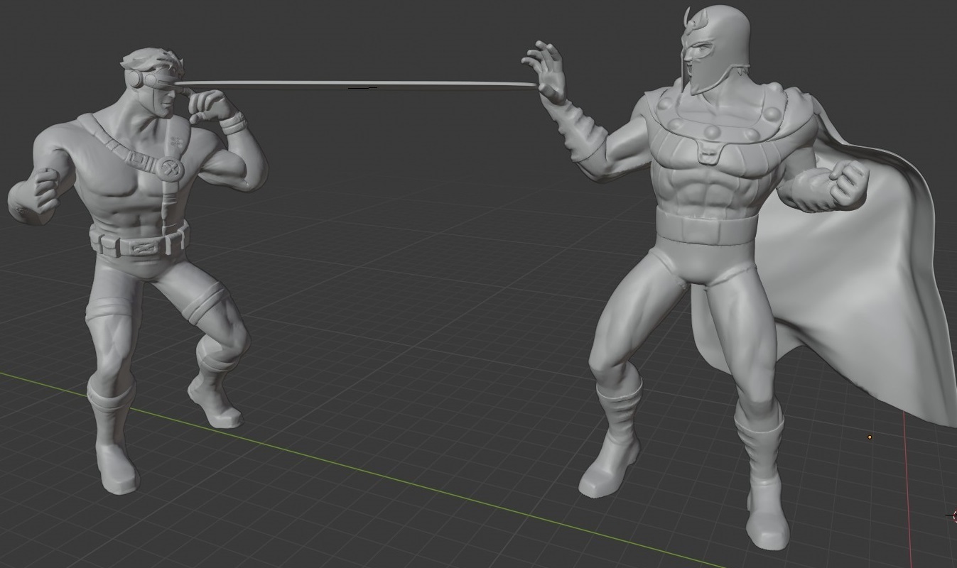 3D file X-men Diorama: Cyclops vs Magneto.・3D print object to download ...