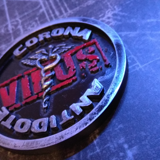 Download free 3D printer designs Medaillon Corona Antidote ・ Cults