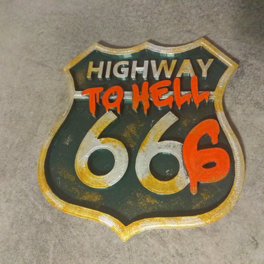 Download STL file Highway to hell 666 • 3D printing design ・ Cults