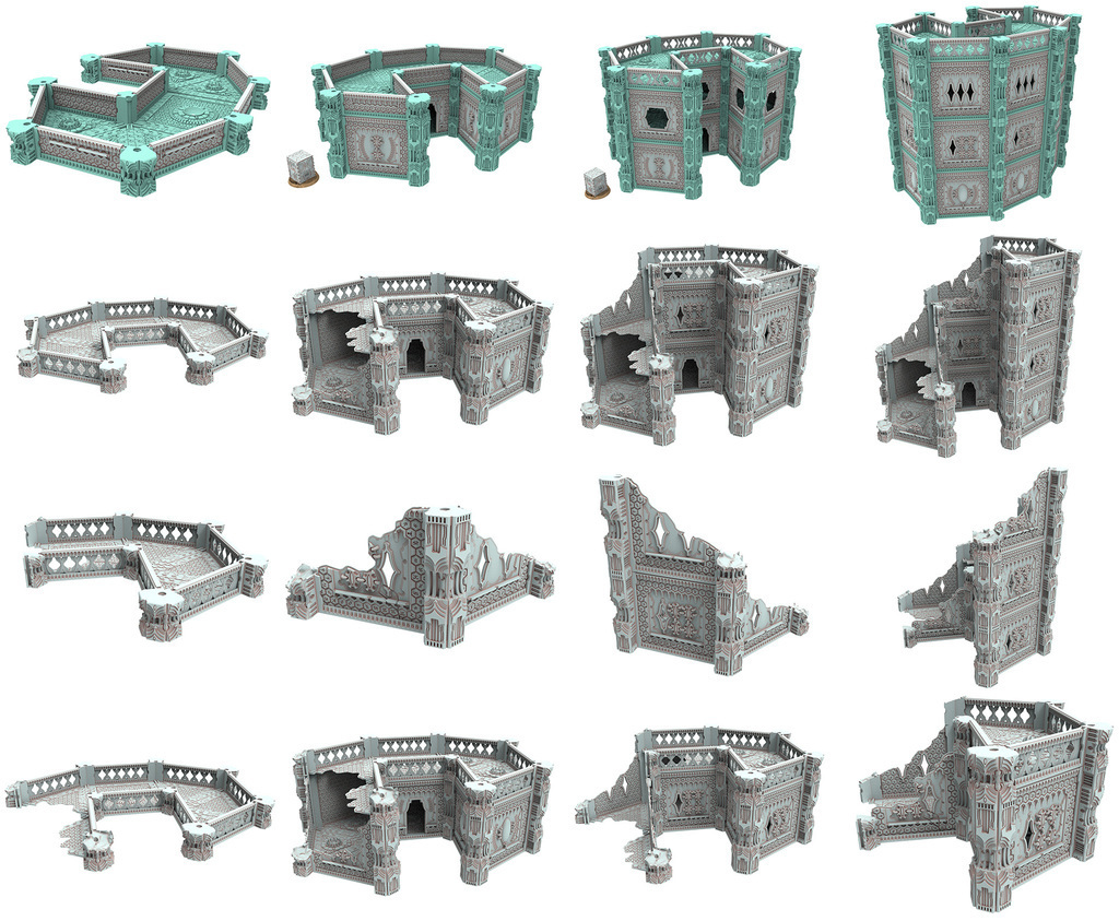 Free 3D file Modular ruined building Dark Elves 🏗️・3D print design to ...