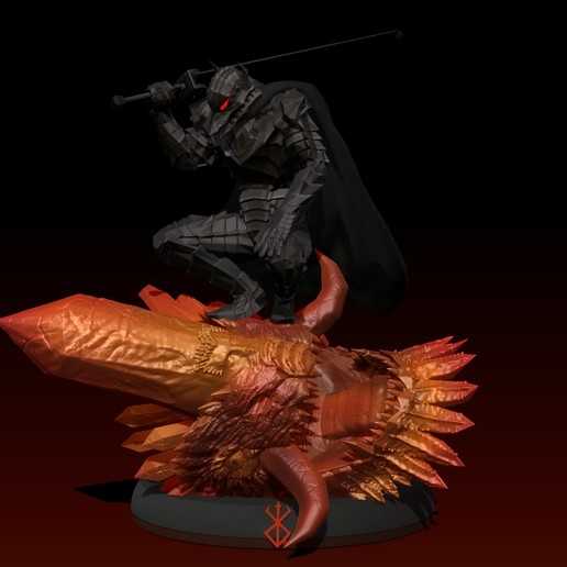 Download STL file Berserk Guts vs Grunbeld 3d print statue • 3D printer ...