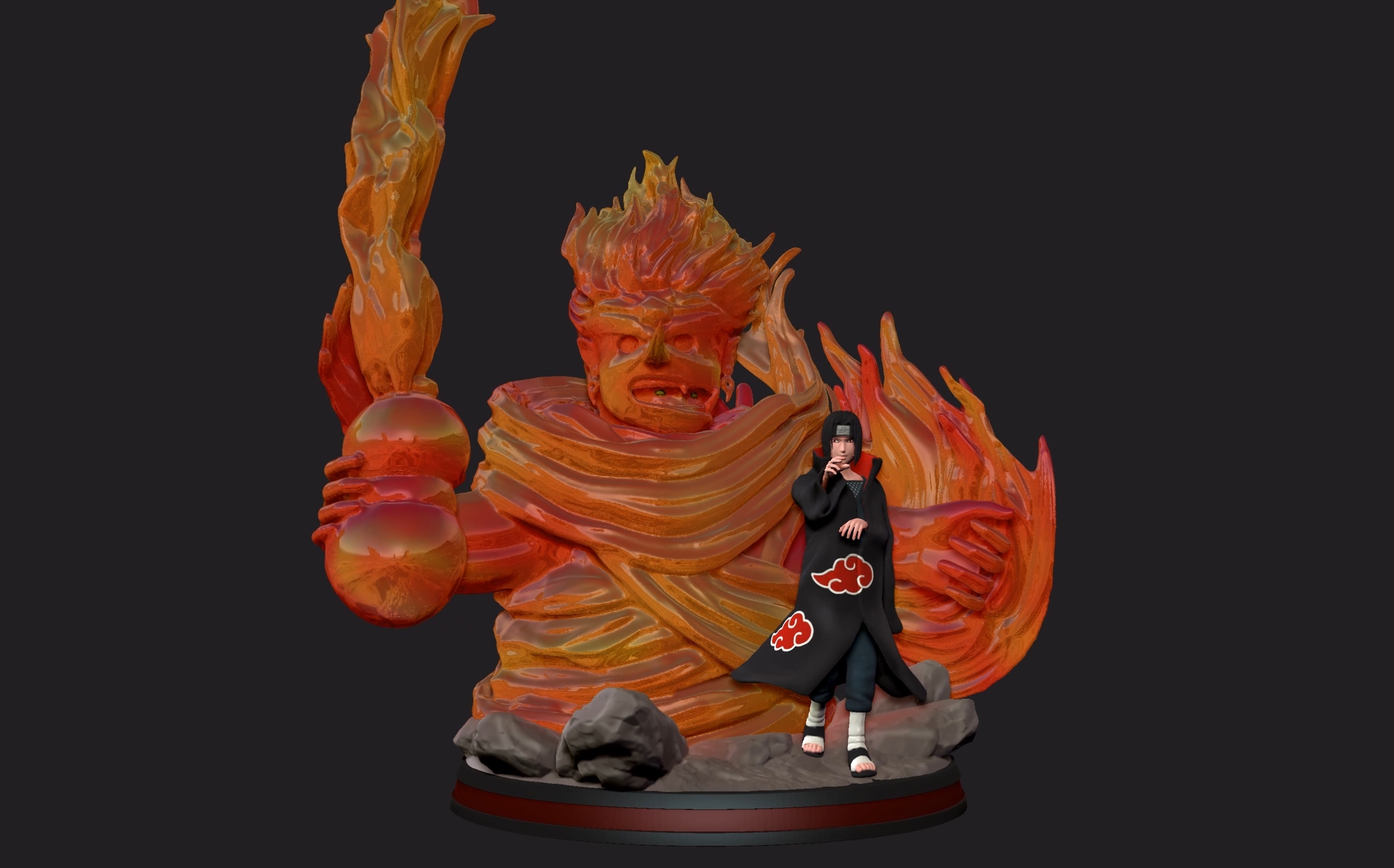 Download STL file Itachi Uchiha with susanoo - Naruto shippuden 3d ...