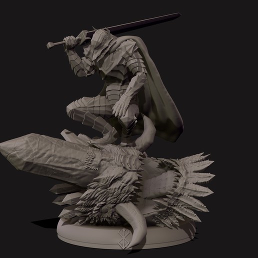 Descargar archivo STL Berserk Guts vs Grunbeld 3d print statue • Diseño ...