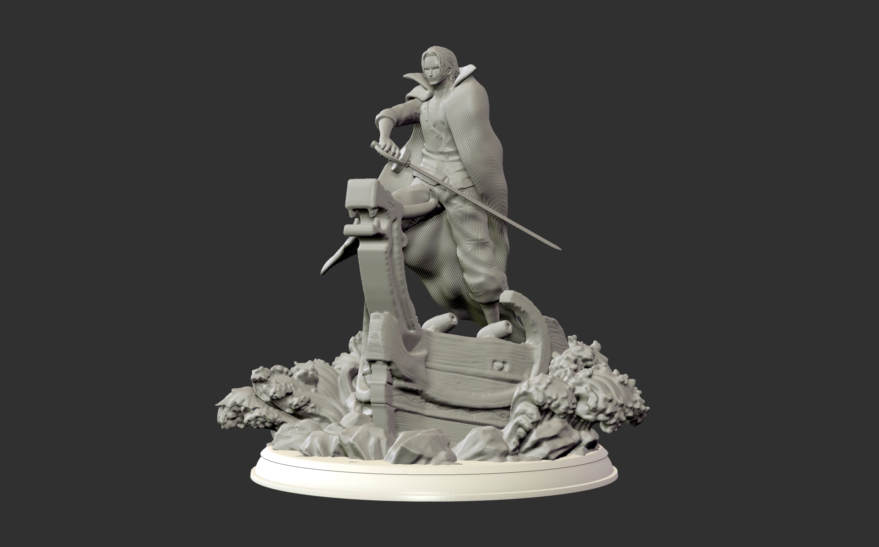 3D file Red Hair Shanks V2 3d print statue - One Piece figurine 💇・3D ...