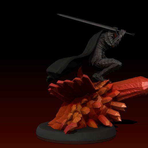 Descargar archivo STL Berserk Guts vs Grunbeld 3d print statue • Diseño ...