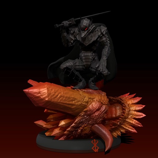 Download STL file Berserk Guts vs Grunbeld 3d print statue • 3D printer ...