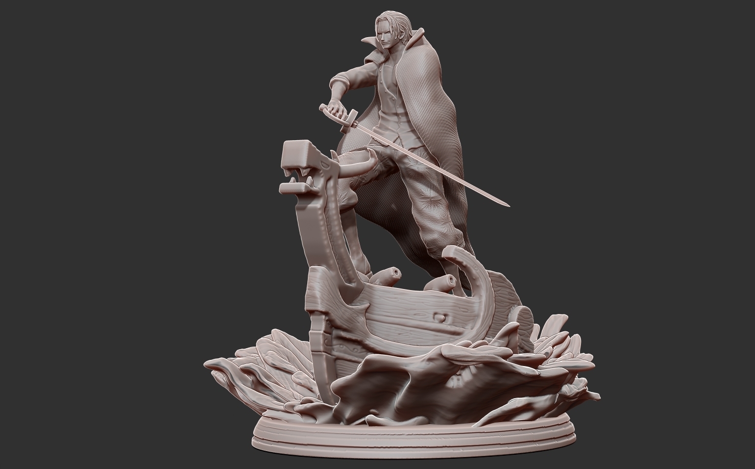 3D file red hair shanks 3d print statue - one piece figurine・3D printer ...