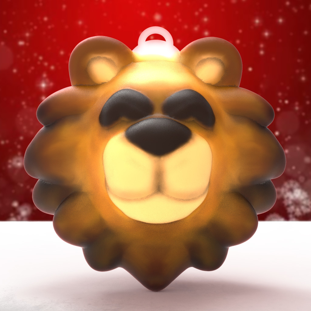 Fichier STL Boule de Noël - Lion de Noël 🦁・Objet imprimable en 3D à ...