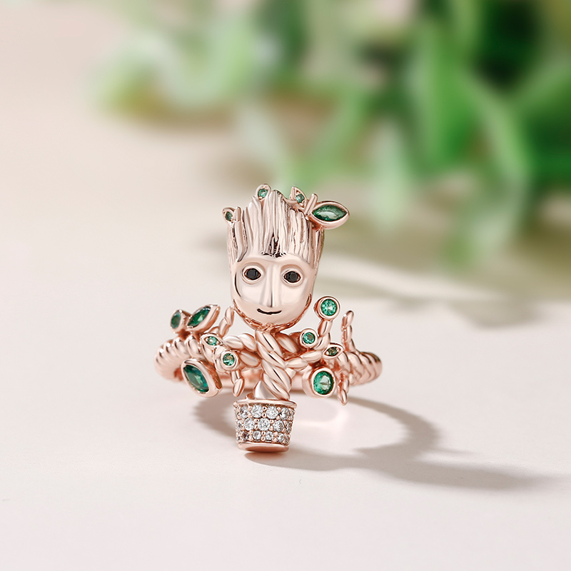 Free 3D file JCR 1008 Groot Tree Man Sterling Gold Ring 🌳・3D printable ...