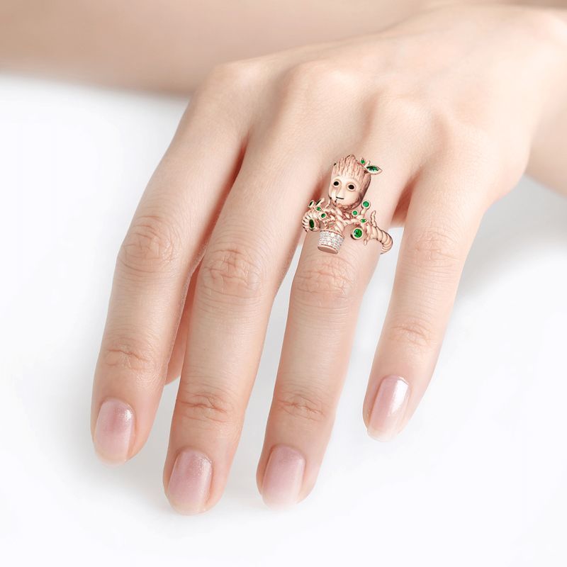 Free 3D file JCR 1008 Groot Tree Man Sterling Gold Ring 🌳・3D printable ...