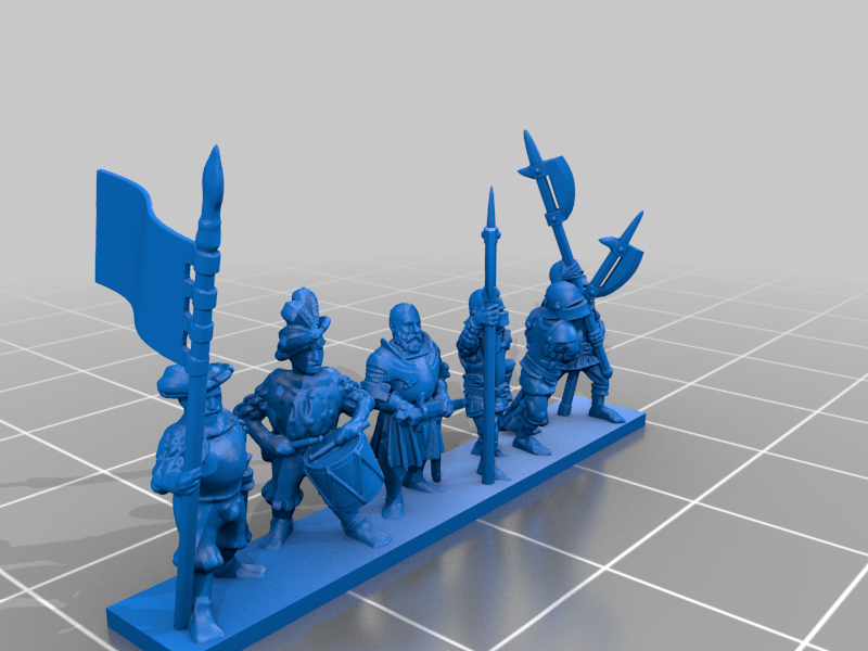 Free STL file Warmaster Empire Halberdiers 🦸・3D printing idea to ...