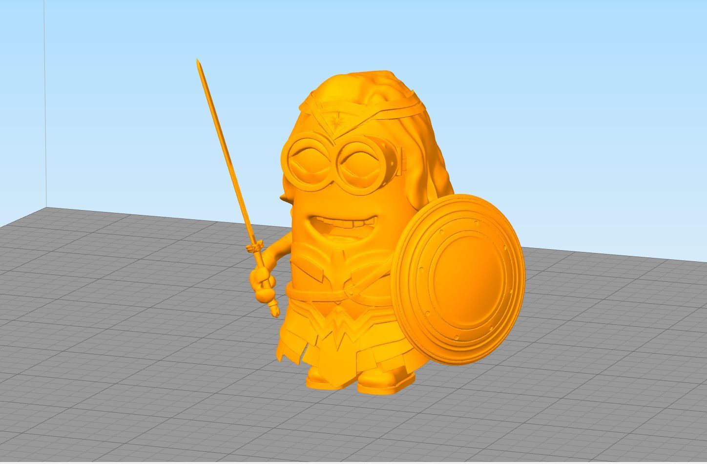 Download STL file Wonder Woman Minion Mini Figure Miniature Printable ...