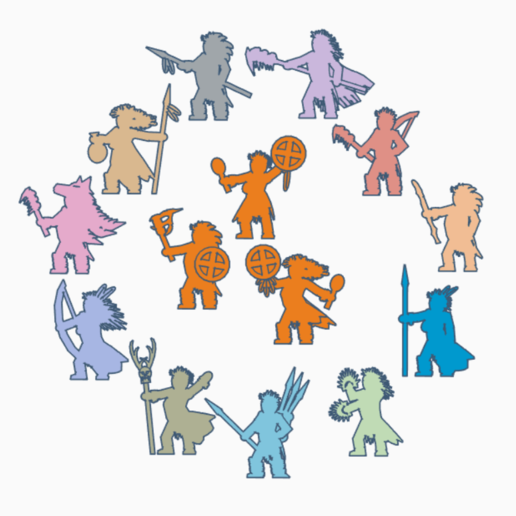 Download STL Paleolithic Meeple Pack #1 ・ Cults