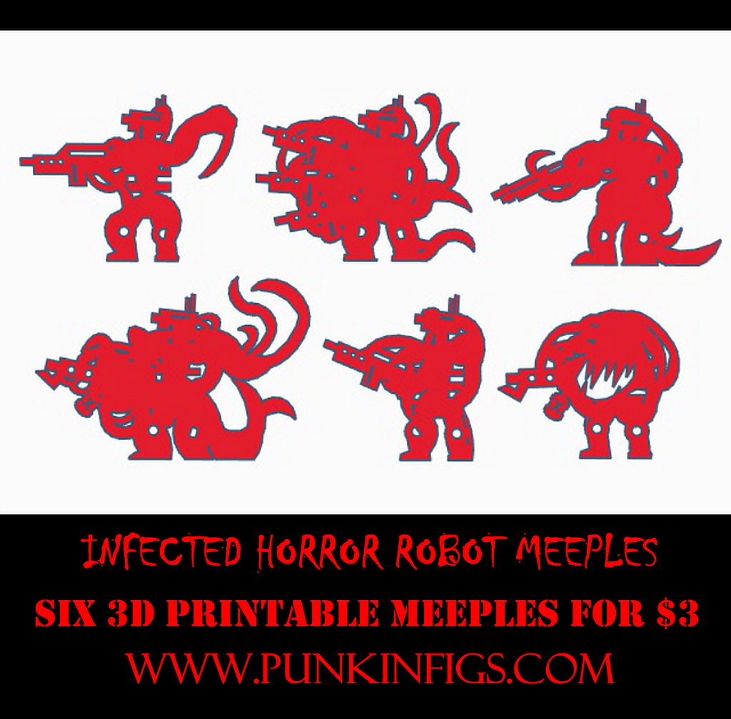 Free STL file Infected Horror Boss With Gun Polyps Meeples・3D printing ...