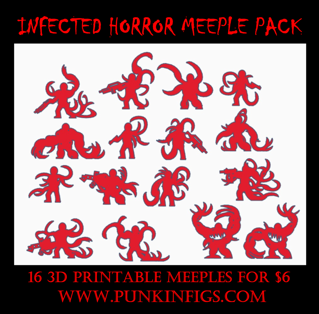Free STL file Infected Horror Boss With Gun Polyps Meeples・3D printing ...