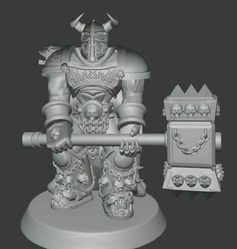 Free STL file Chaotic Death Knight with hammer・3D printing template to ...