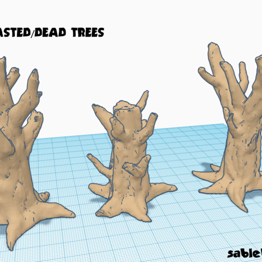 Download free STL file Fantasy - Blasted Trees • 3D print design ・ Cults